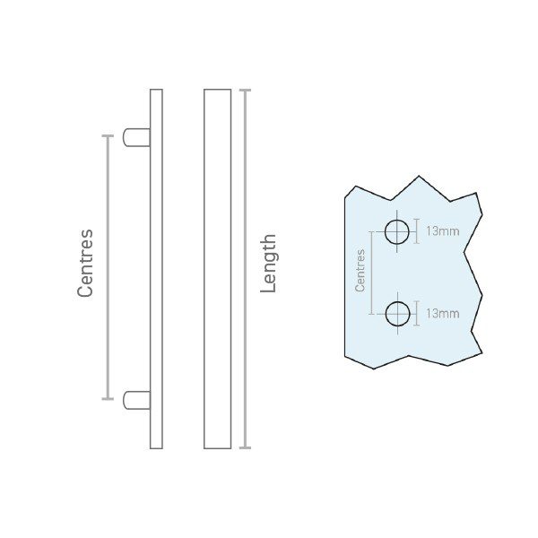 Guardsman Pull Handles – Back to Back - Satin Stainless Steel | Welling UK