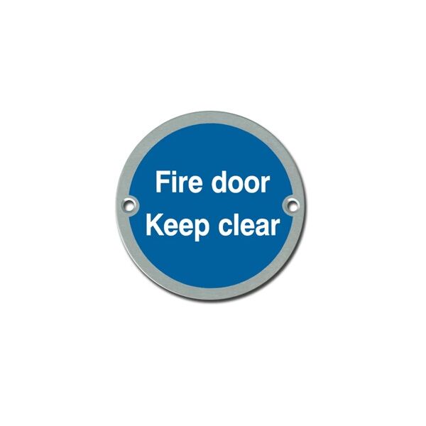 Circular Fire Door Signs – Drilled & Countersunk – Satin Stainless ...